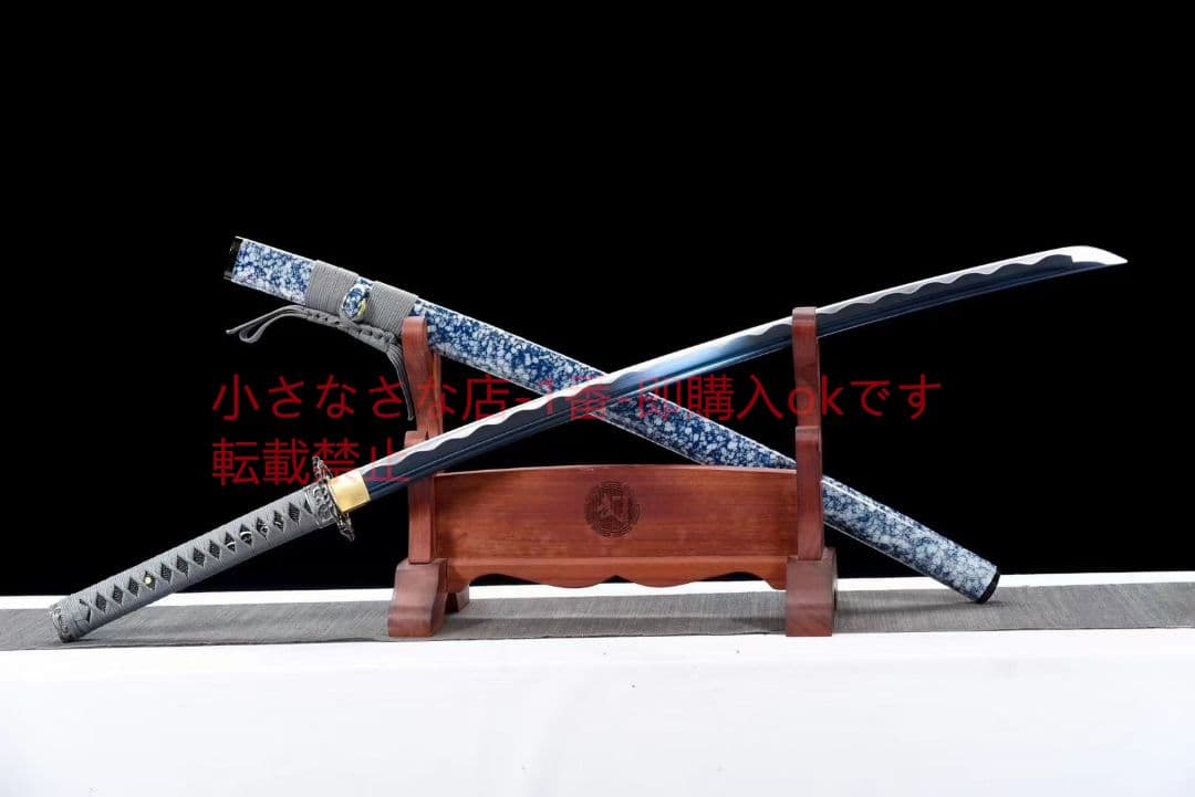 中炭素鋼焼藍武士刀【鉄竜打刀】 古兵器 武具 刀装具 日本刀 模造刀 居合刀