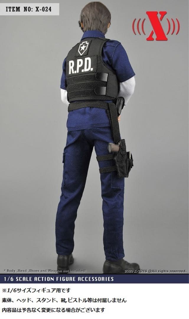 1/6サイズフィギュア用男性用パトロール警察服スーツコスチュームX-024