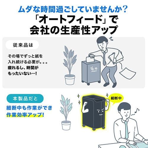 ◎☆電動シュレッダー 業務用 クロスカット 68L ホッチキス クリップ対応