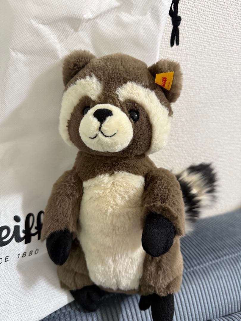 シュタイフSteiff アライグマ ぬいぐるみ 巾着付き