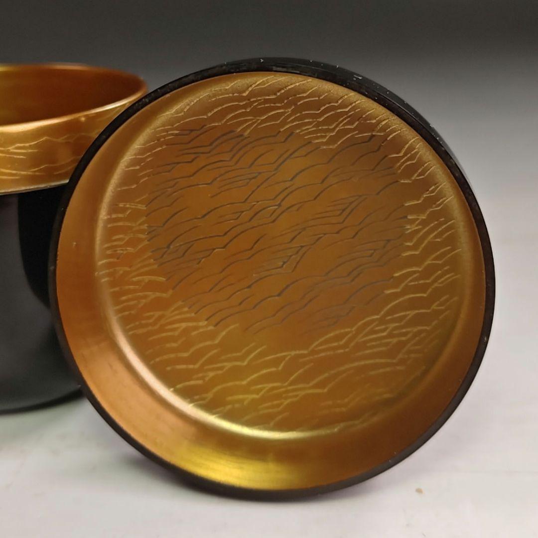 ウ210 棗『細川司光作』『碌々斎好　既望棗　共箱』茶道具　茶器　茶入