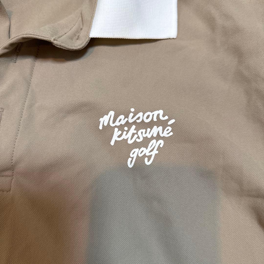 しゅうMaison Kitsuné Golf 長袖ポロシャツ ベージュ
