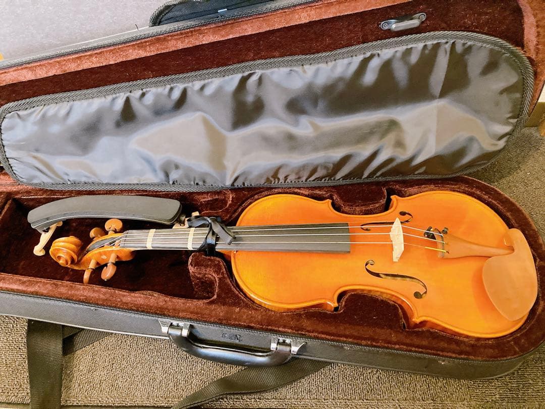 美品 初心者向け バイオリン 消音器 肩当て付き violin