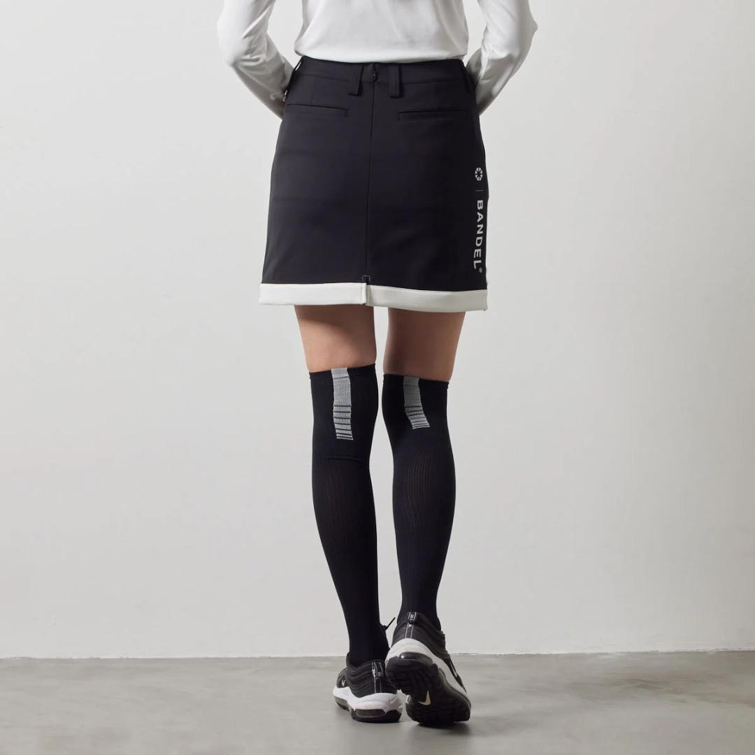 BANDL PIPING HEM SKIRT 黒/白