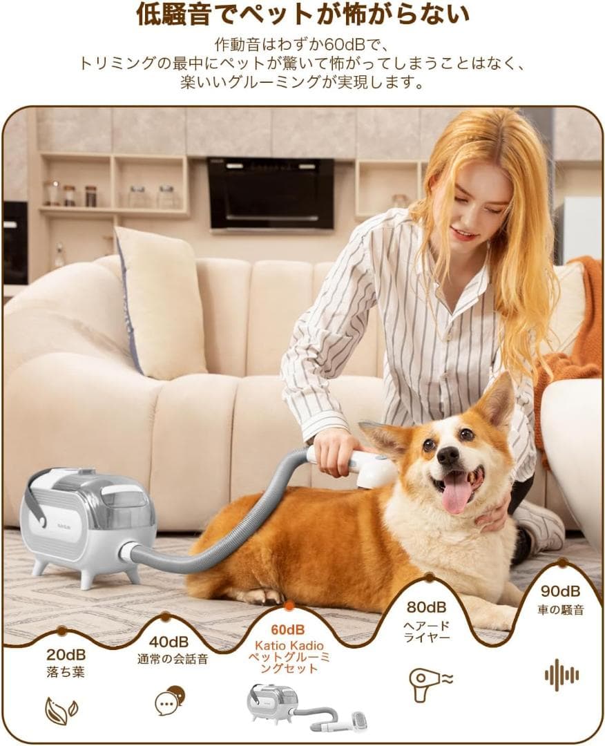 ペット用バリカンセット 犬猫通用 ペットグルーミングセット 8in1