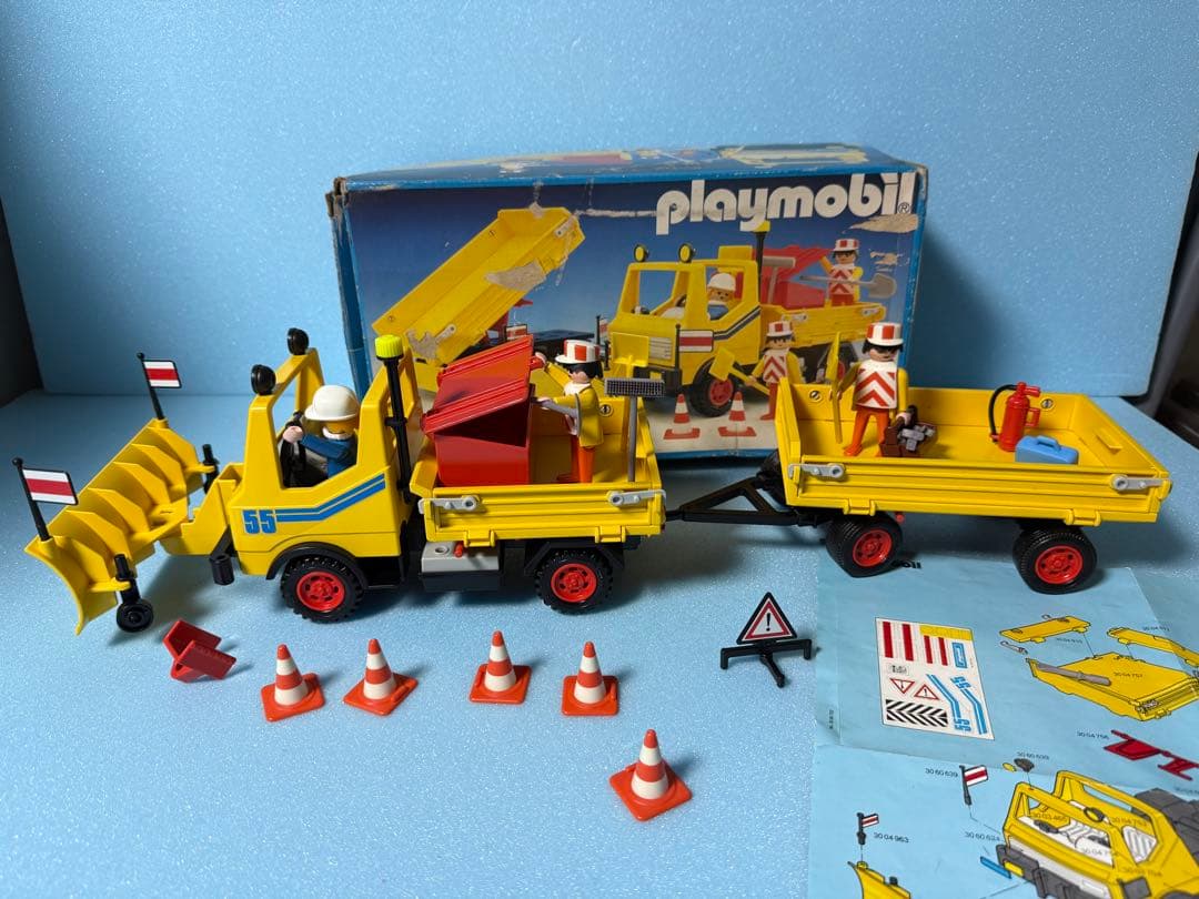 プレイモービルplaymobil3454工事車両ブルドーザー ダンプカー 激レア