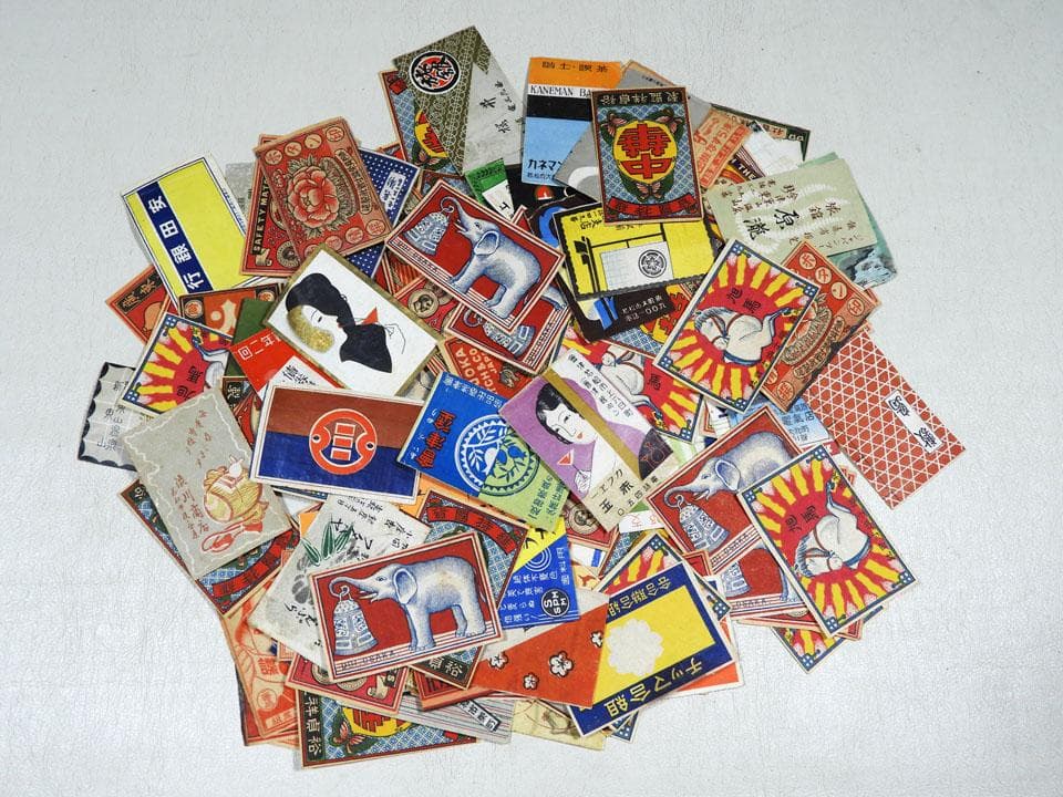 ●可愛い子猫3匹デザインほか動物 防諜 明治 戦時中 マッチラベル 支那事変