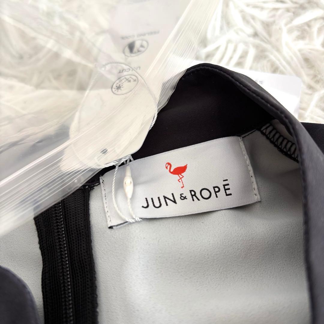 最新作 新品 JUN&ROPE ワンピース ノースリーブ 冷感 ストレッチ 総柄