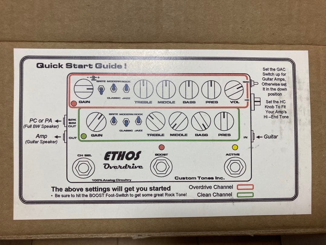 ギター CUSTOM TONES ETHOS Overdrive