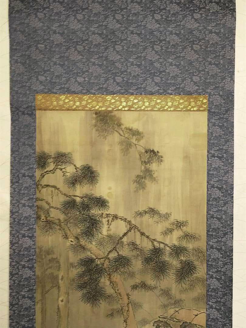 ♥日本画　掛軸　大庭学僊　人物画　桐箱付き　掛け軸　骨董品
