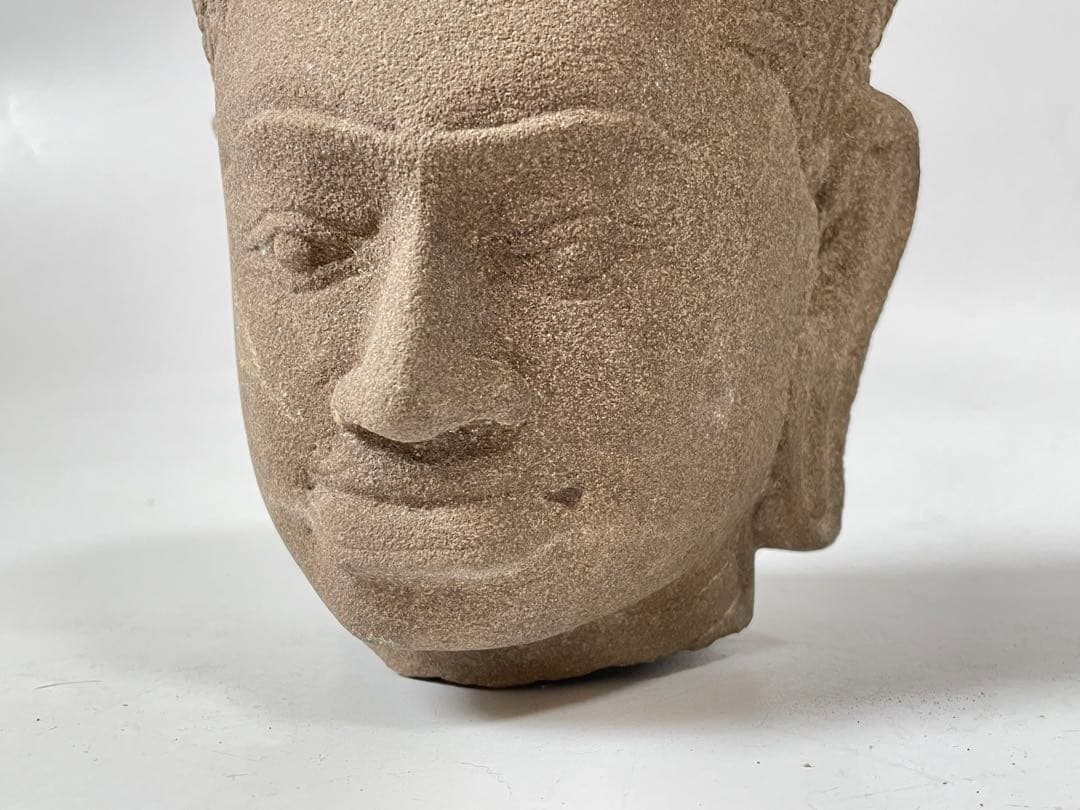 骨董　アンティーク　クメール　仏頭　ブッダ　Buddha head 仏像　石仏