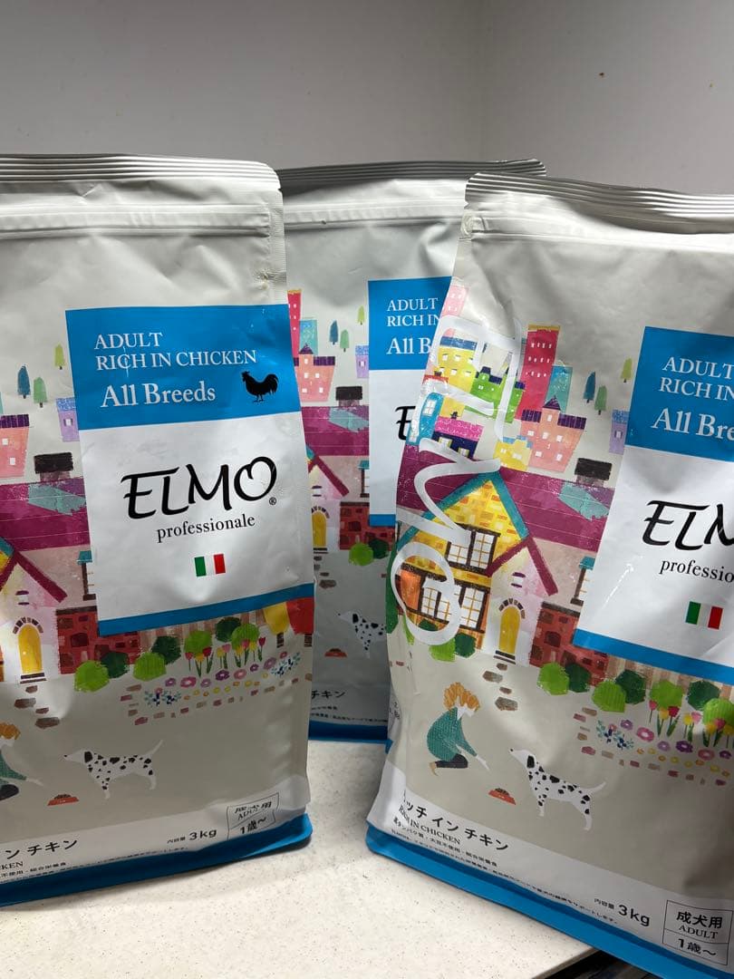 【お得！】9Kg ELMO ドッグフード リッチイン チキン 成犬用3Kg 3袋
