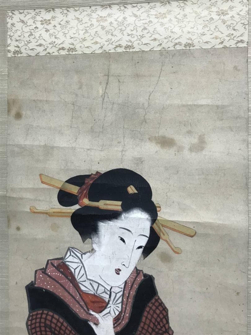 作者不詳/浮世絵美人画/美人図/掛軸/名家伝来/AC-669