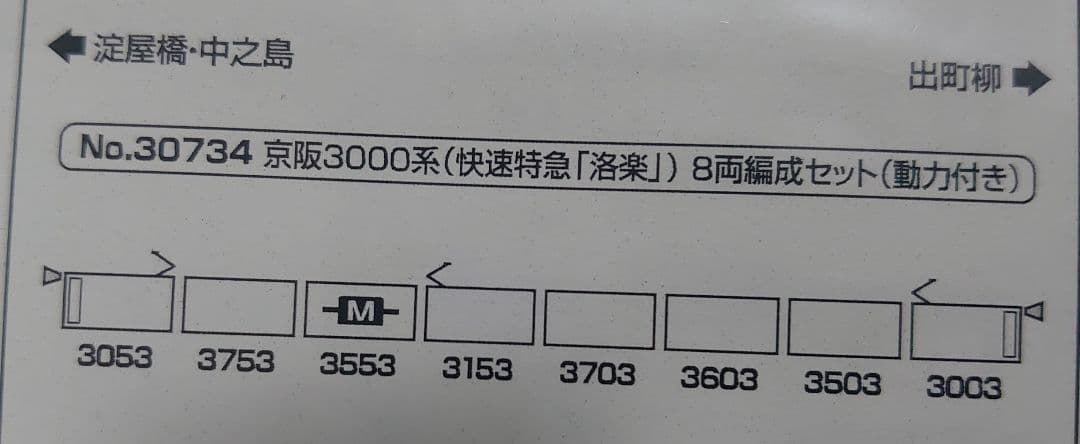 京阪 3000系 洛楽 8両　30734　グリーンマックス