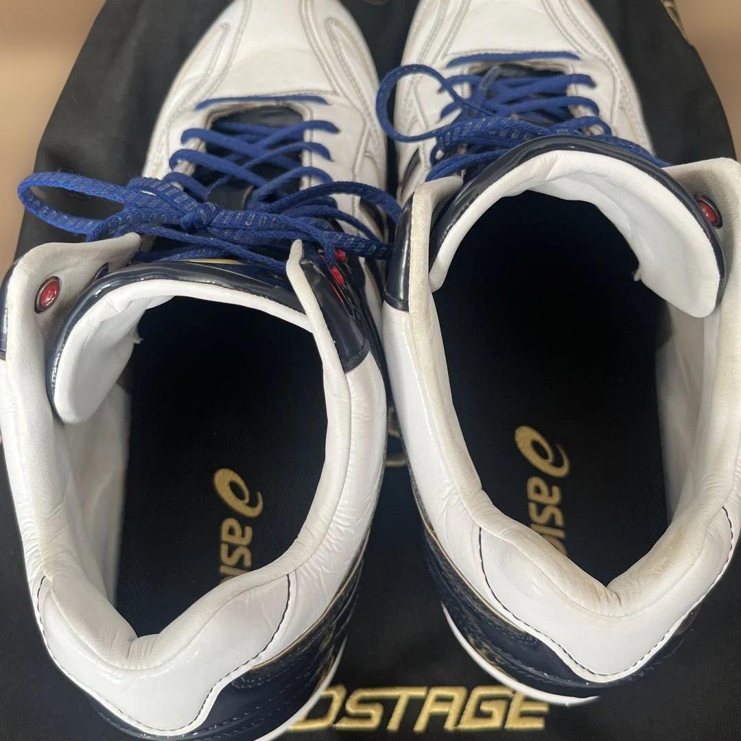 ASICS GOLDSTAGE スパイク ホワイト/ネイビー/レッド