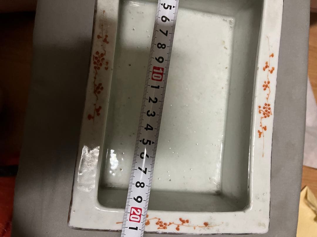 超希少　アンティーク水盤　中国骨董　陶芸長方花器　生花