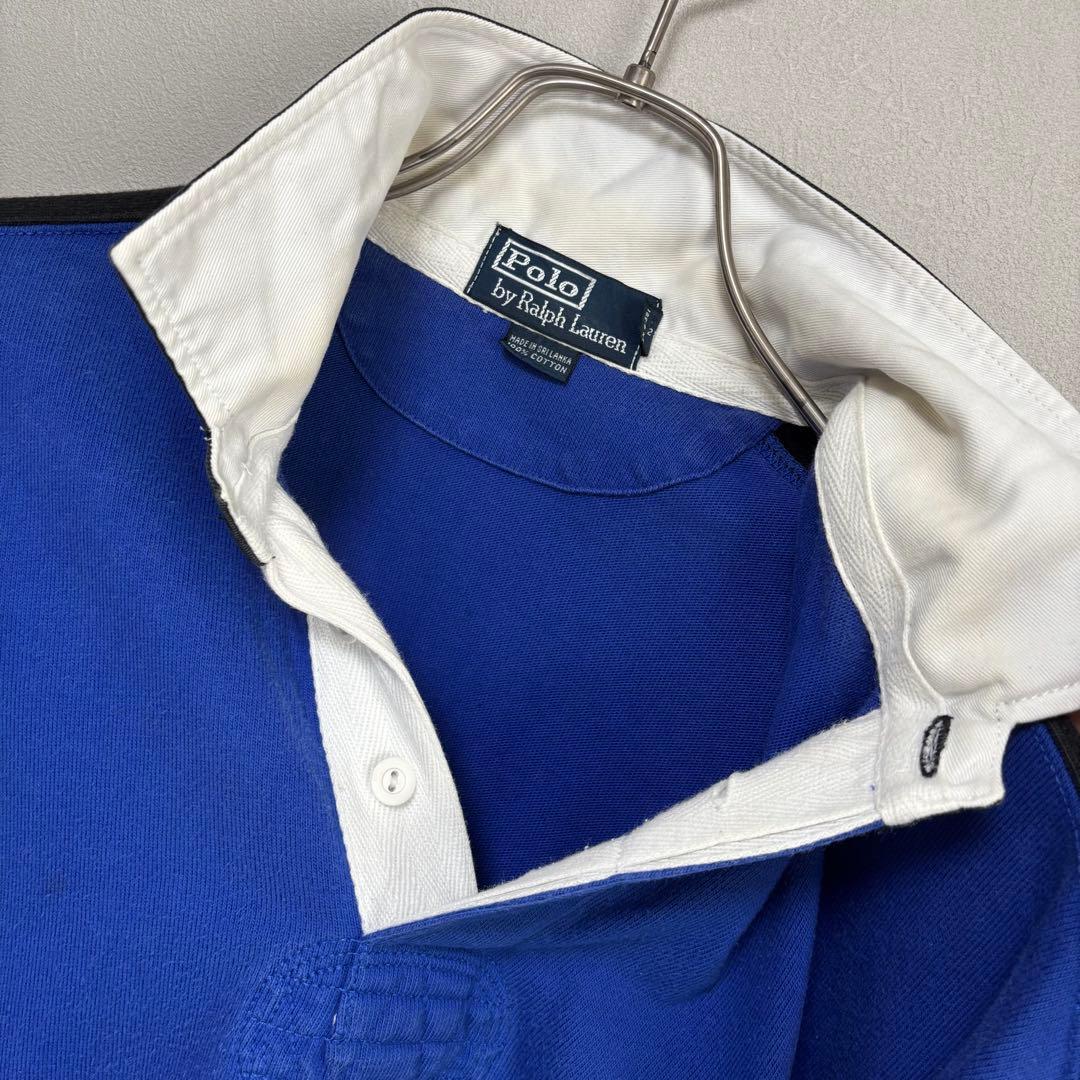 青 L POLO ポロ Ralph Lauren ラルフローレン長袖ラガーシャツ