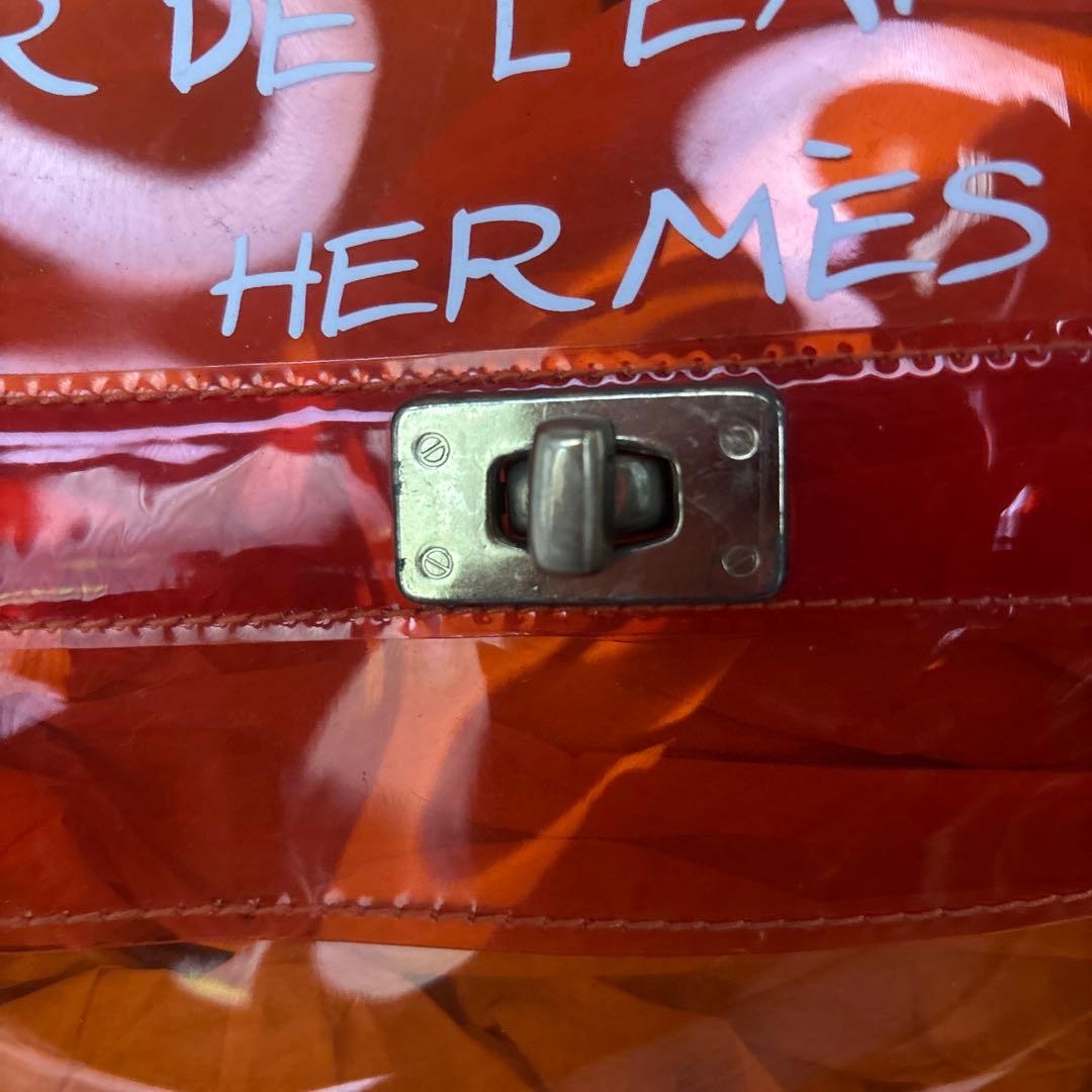 HERMES エルメス ビニールケリー トートバッグ オレンジ