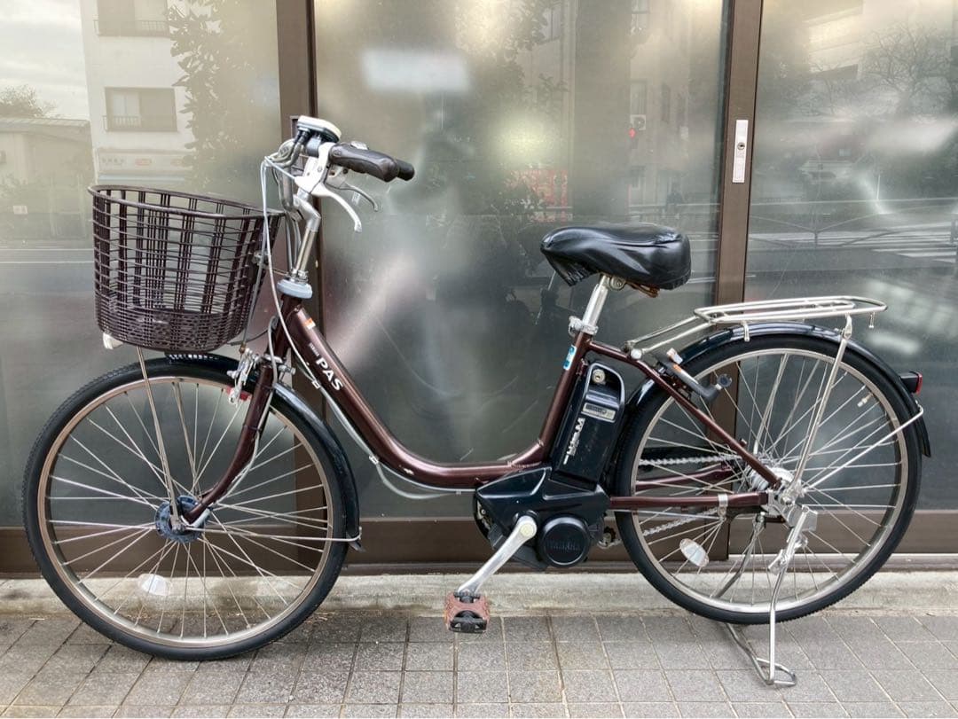 中古電動自転車 PAS 24インチ ブラウン 横浜