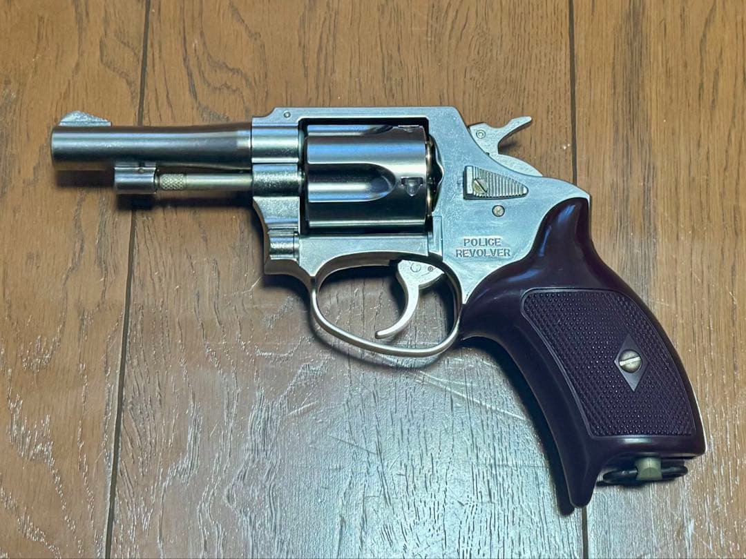 マルシン ポリスリボルバー 77ミリ銃身 シルバーABS ※可変ホップゴムなし
