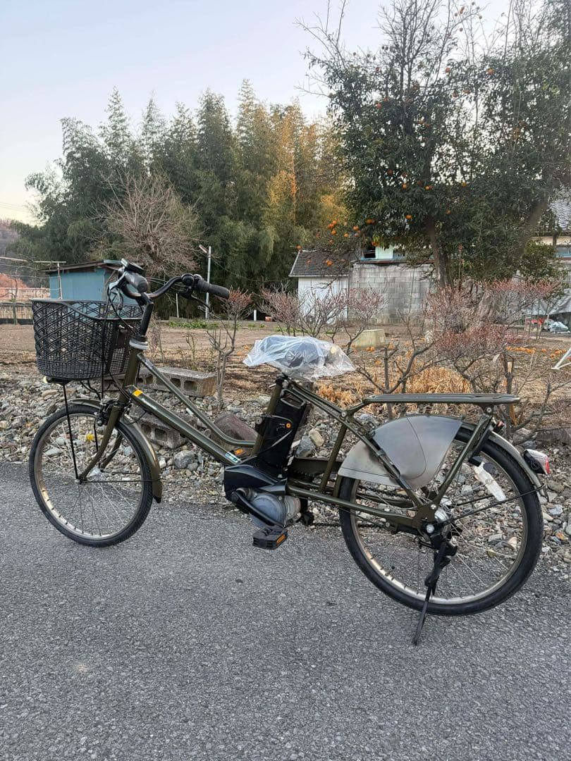 電動アシスト自転車 チャイルドシート付き オリーブグリーン
