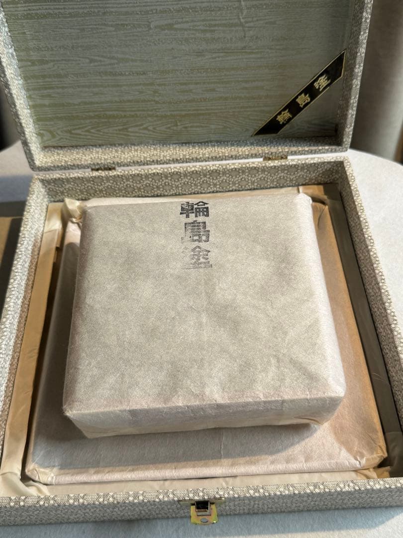 母のお茶道具 輪島塗 盆付き蓋付菓子箱　盆サイズ220mm