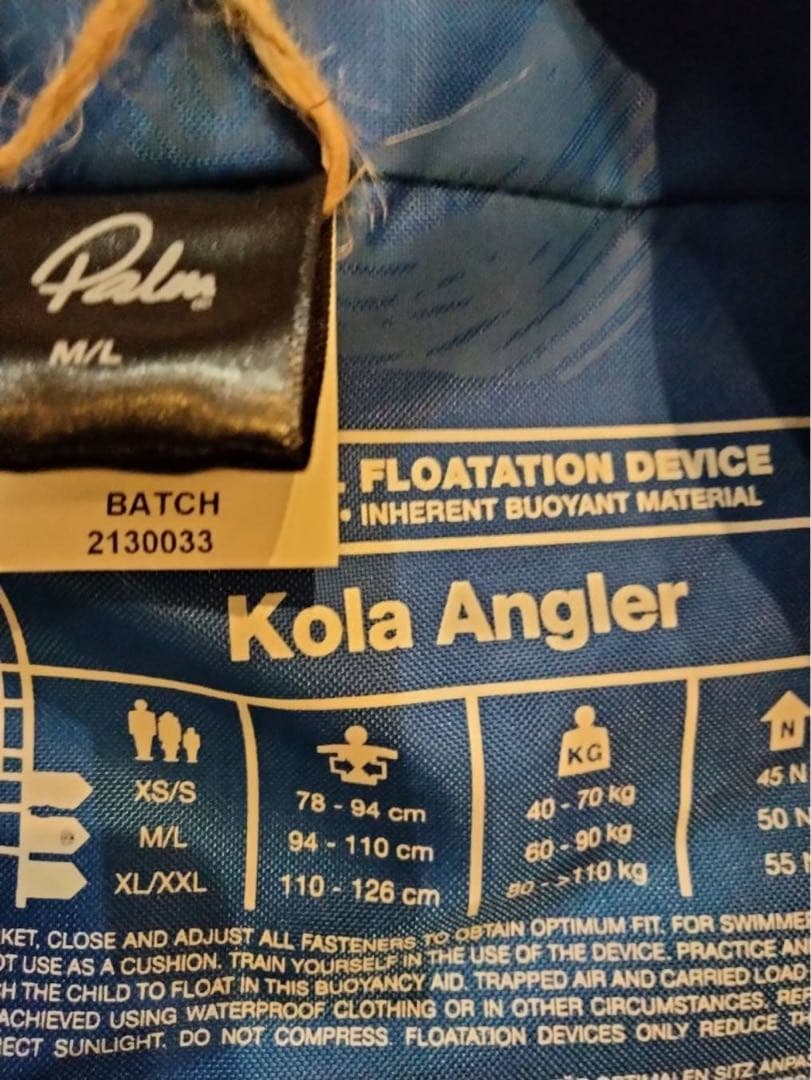 Palm Kola Angler ライフジャケット M/L グレー/ブルー
