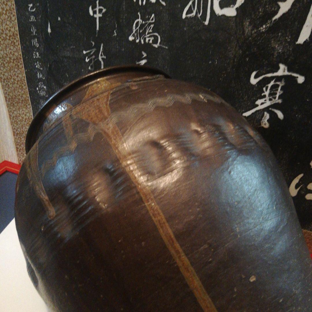 確認用追加画像江戸時代旧家蔵出し時代古陶磁器器傘立て等風流な景色用かめ壺