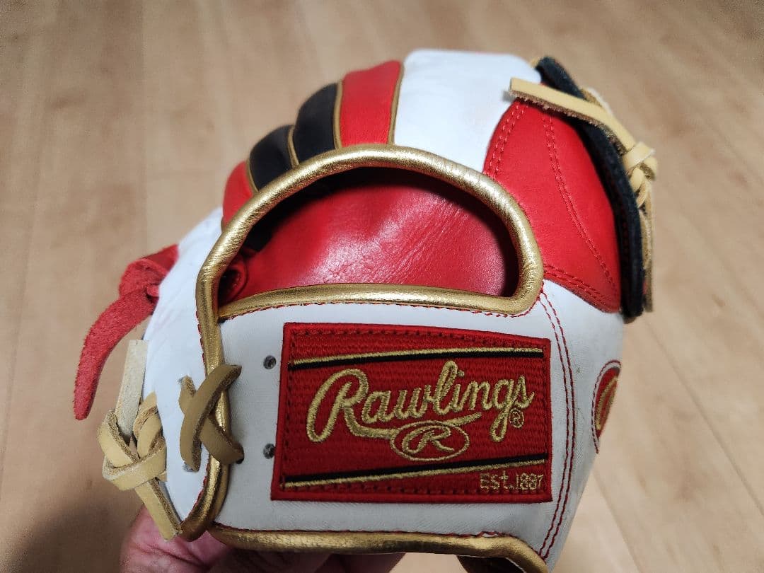Rawlings 軟式グローブ ホワイト/レッド　外野用