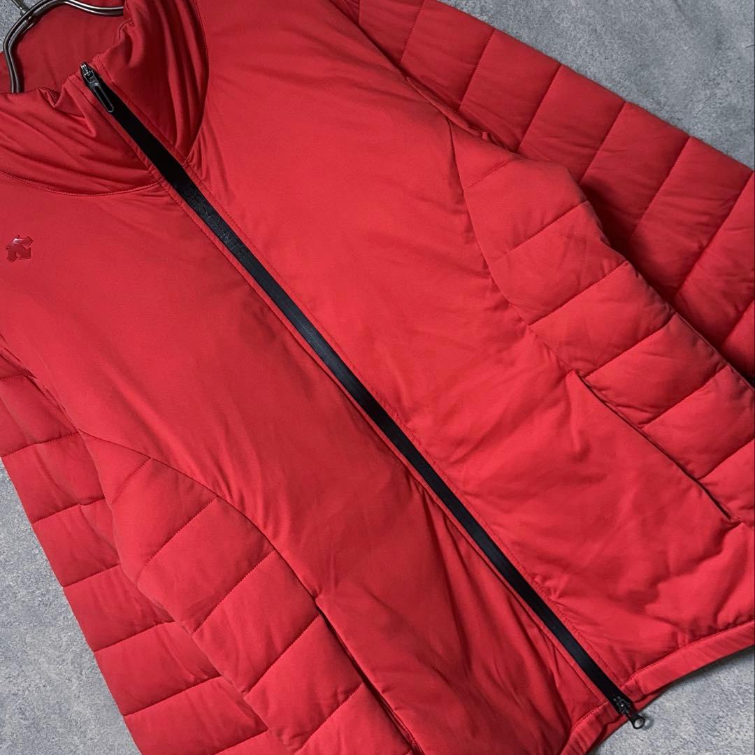 DESCENTE GOLF デサントゴルフ 中綿 ジャケット ロゴ レッド系 O