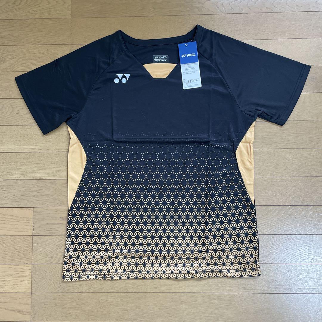 ヨネックスYONEX バドミントン日本代表モデルゲームシャツ新品　L ブラック