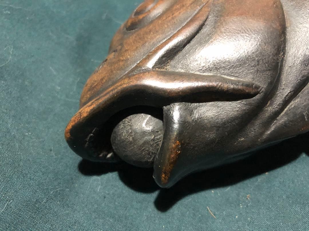 自在鉤　鯉　木彫　木製　古民具　置物　アンティーク　時代物　インテリア