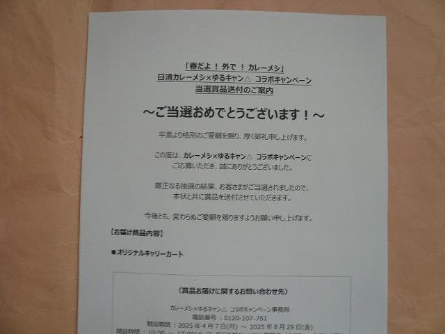 新品非売品　日清　ゆるキャン△コラボ　オリジナルキャリーカート懸賞品キャンプ用品