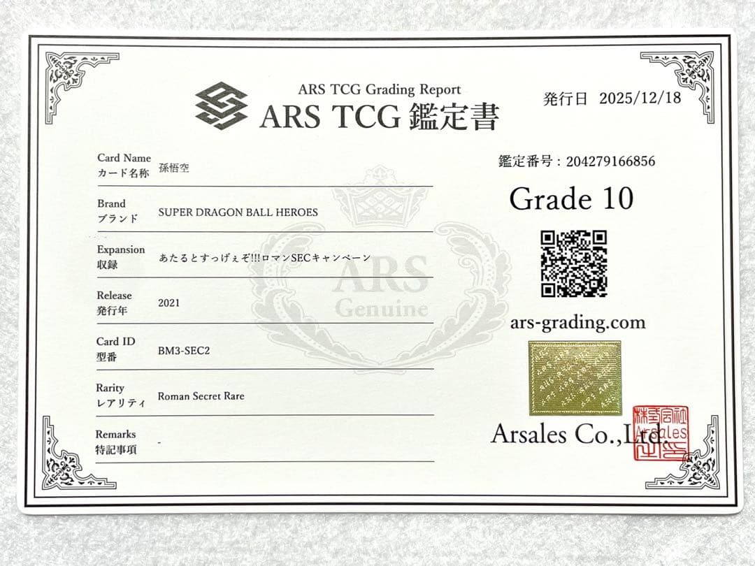 ARS10 bm3-sec2 孫悟空 PSA10