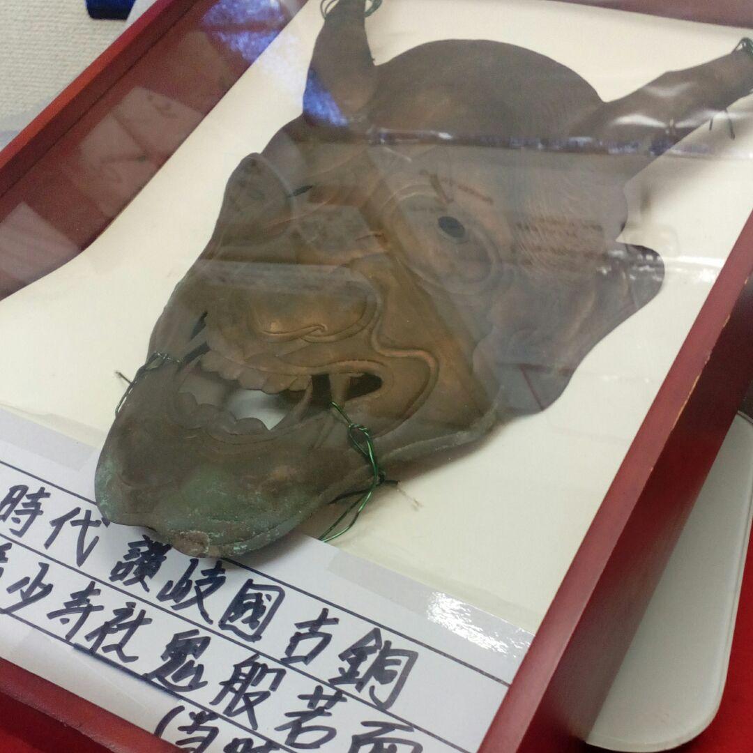 江戸時代稀少珍品中期邪気祓２５０年前頃古銅製打出細密造形美時代般若鬼面額装品
