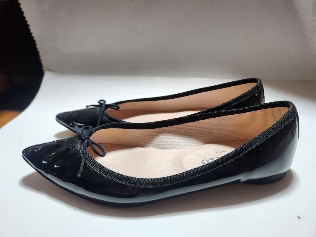 【定番】レペット repetto エナメル バレエシューズ 黒 36.5