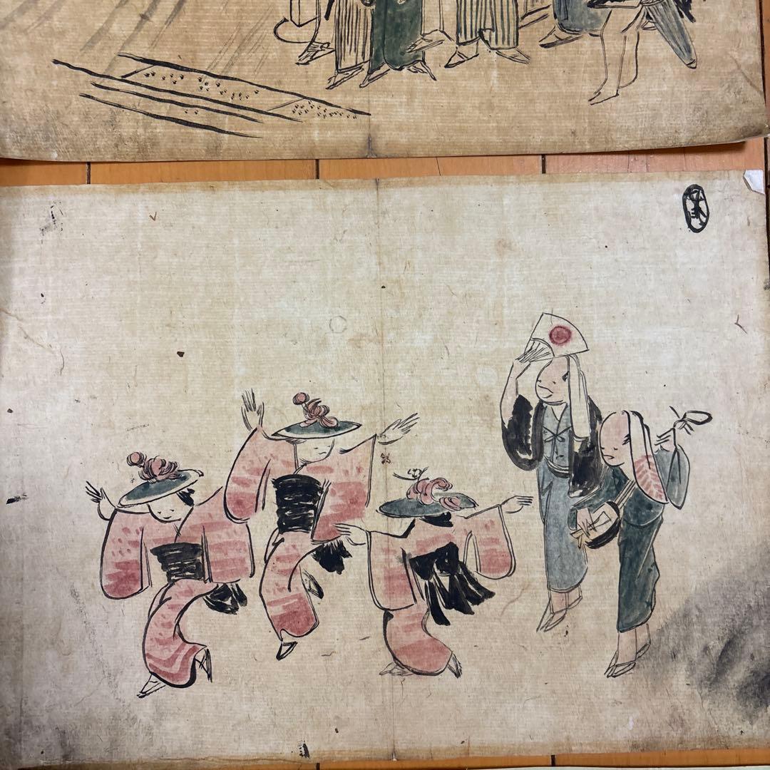 希少価値　江戸時代の庶民の暮らし　諸職人物画譜　絵手本　12枚セット