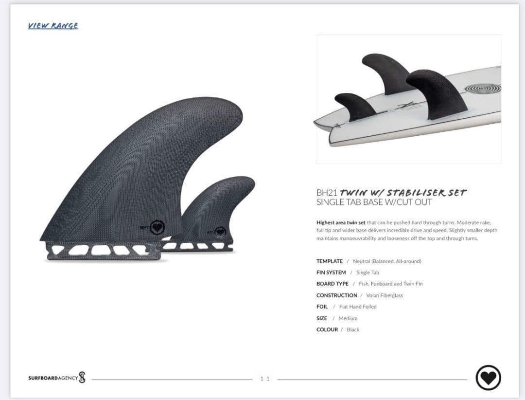ブラックハート　BH2+1 フィン　フューチャーフィン　ツインスタビ