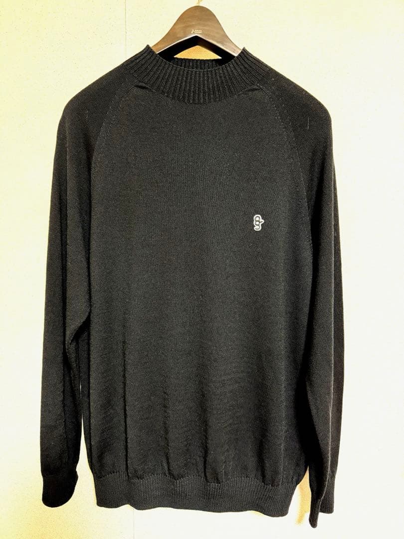 8GシュートモックネックニットSWEATER -BLACK サイズ M