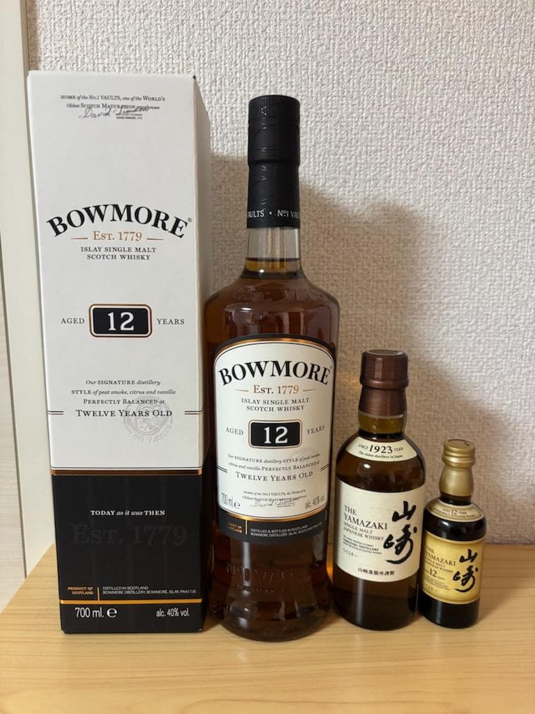 BOWMORE 12年 700ml ウイスキー/山崎180ml山崎12年50ml