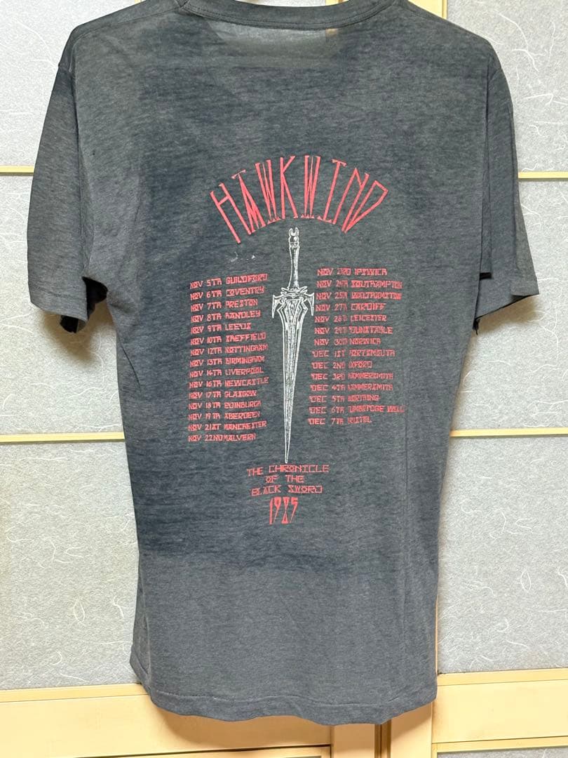 ヴィンテージ　HAWKWIND 1985UK TOUR Tシャツ　スミ黒￼