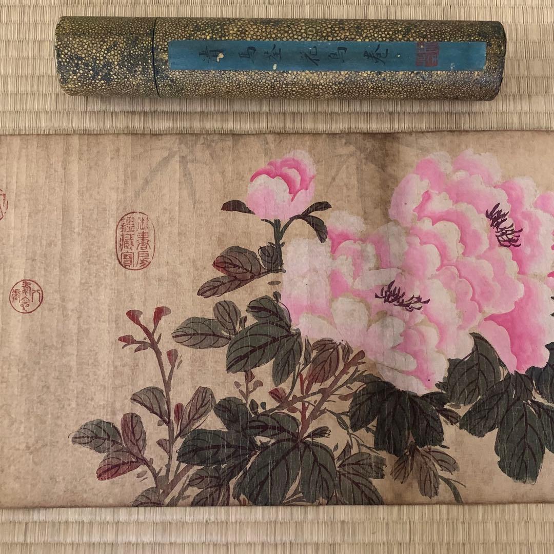 中国絵画　逸品 清国 名家 馬荃 清代の女性 花鳥画の至高の美 巻物絵　肉筆保証