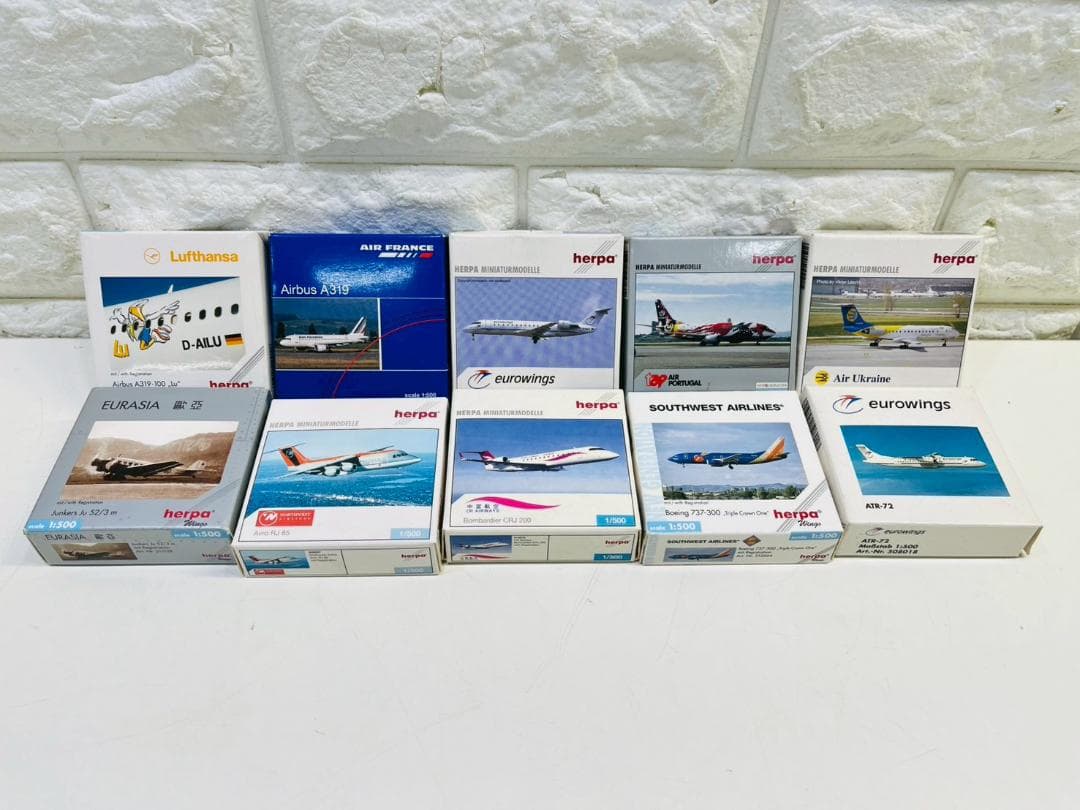214Z herpa 航空機モデル 10個セット 飛行機模型 まとめ売り