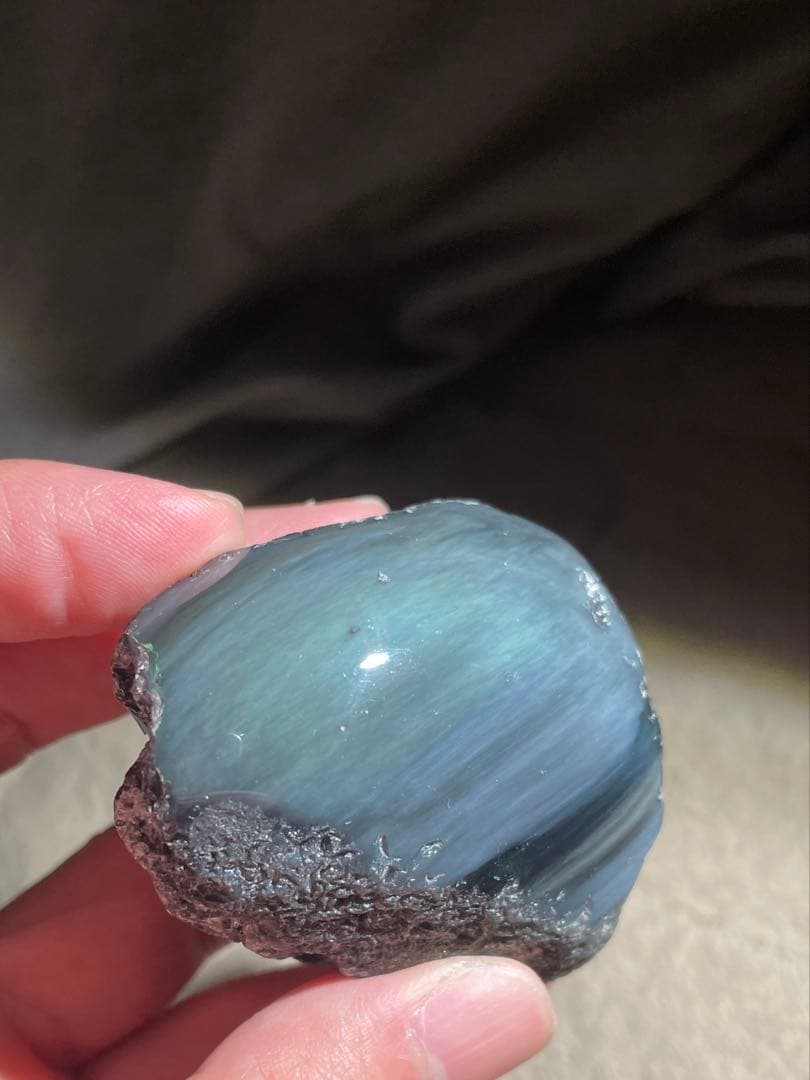 研磨品　十勝石玲瓏　複合色特級品　レインボーオブシディアン