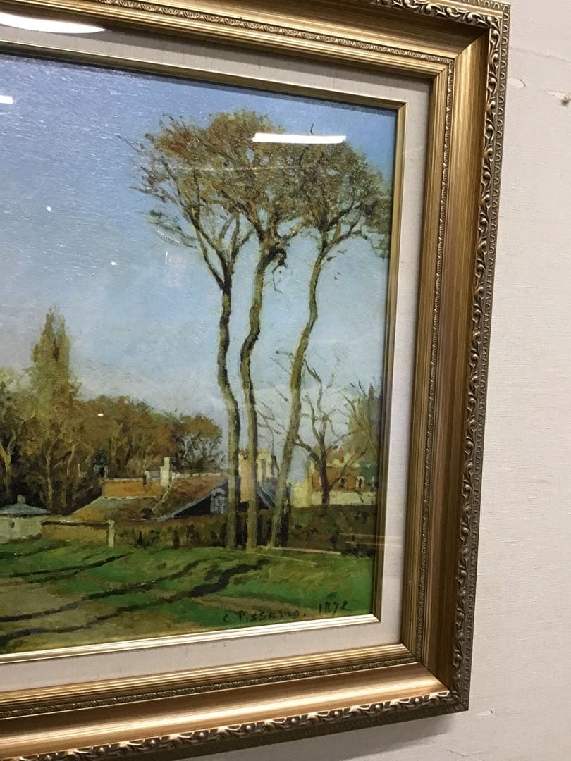 管44☆絵画☆カミーユ・ピサロ☆村の入り口☆複製画