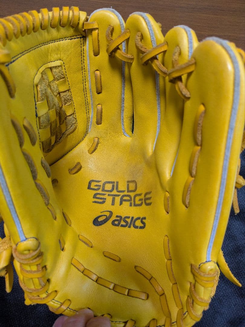 asics GOLD STAGE イエロー 軟式グローブ