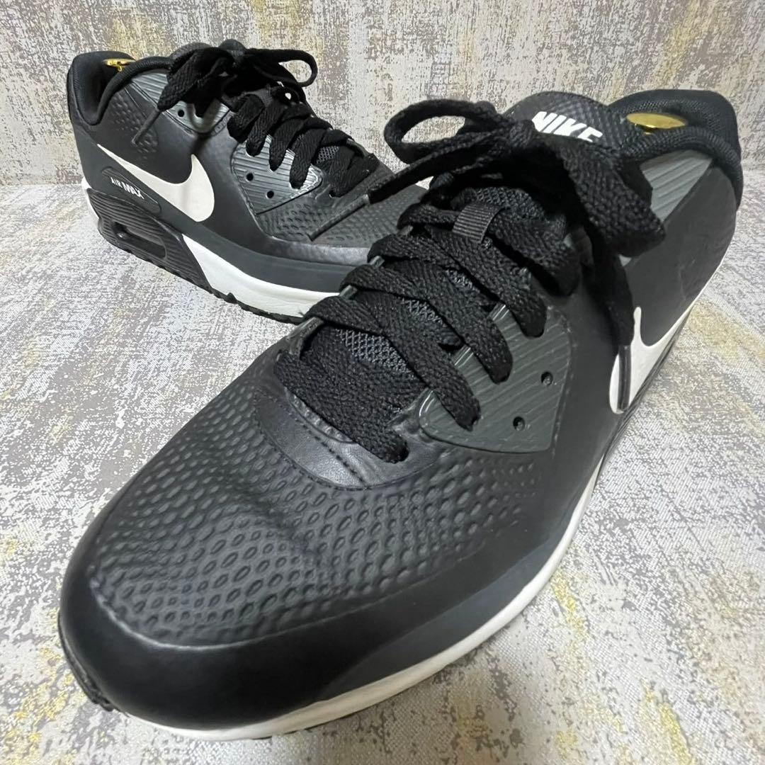 ★美品★ナイキ NIKE エアマックス90 ゴルフ【27.5】ブラック/ホワイト