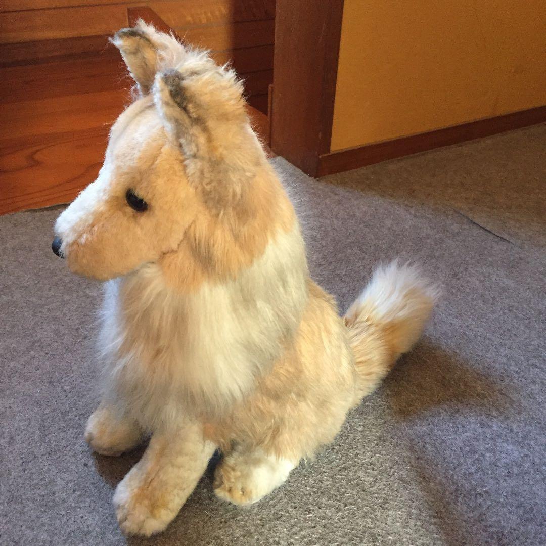 コリー犬　ぬいぐるみ三英　犬　stuffed animal 昭和レトロ