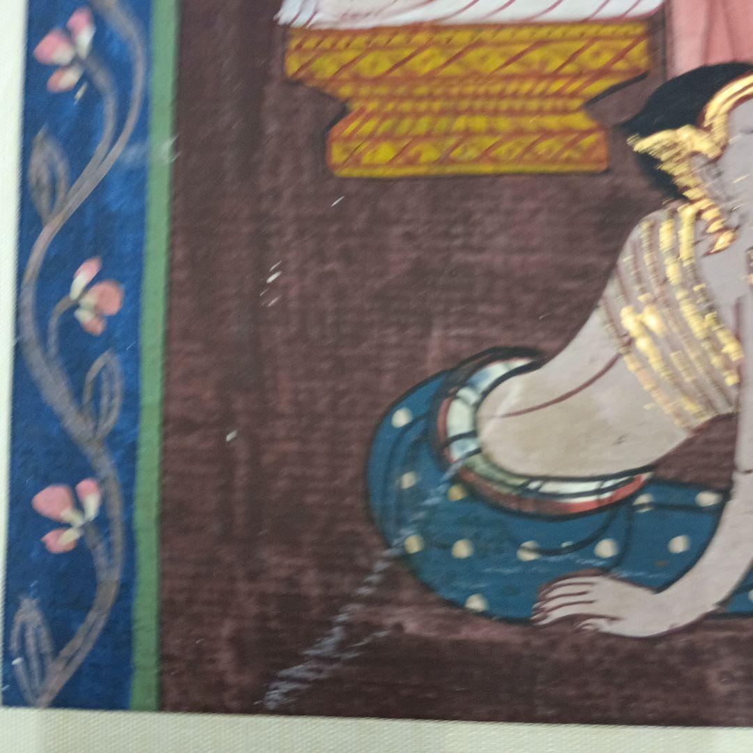 4444）タイの寺院画・宗教画？？？　水彩系の直筆　詳細不明