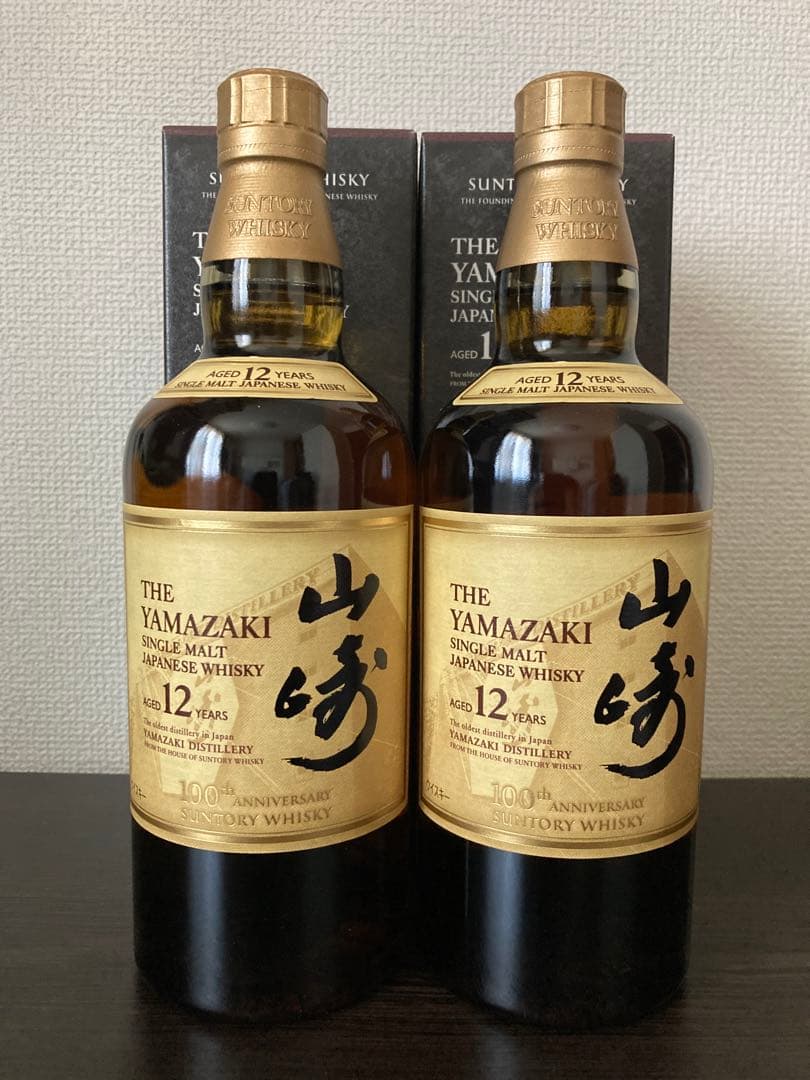 サントリー ウイスキー 山崎12年700ml 100周年記念ラベル4本